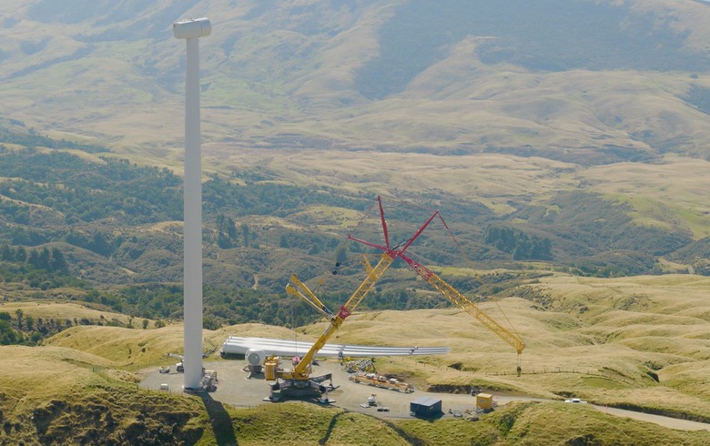 All turbines installed at 176-MW wind farm in New Zealand