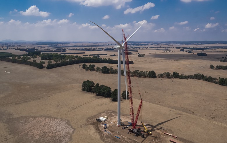 Turbine installation wrapped up at Goldwind's 530-MW Aussie wind farm