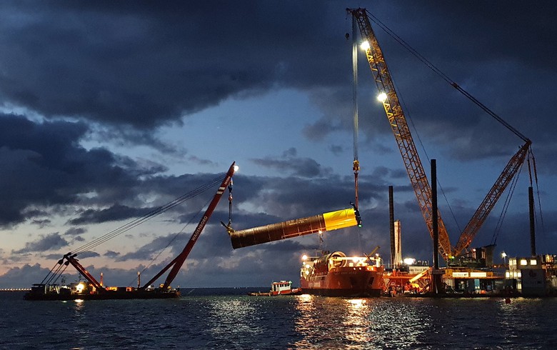 First concrete work platforms on the way to Dutch nearshore wind project